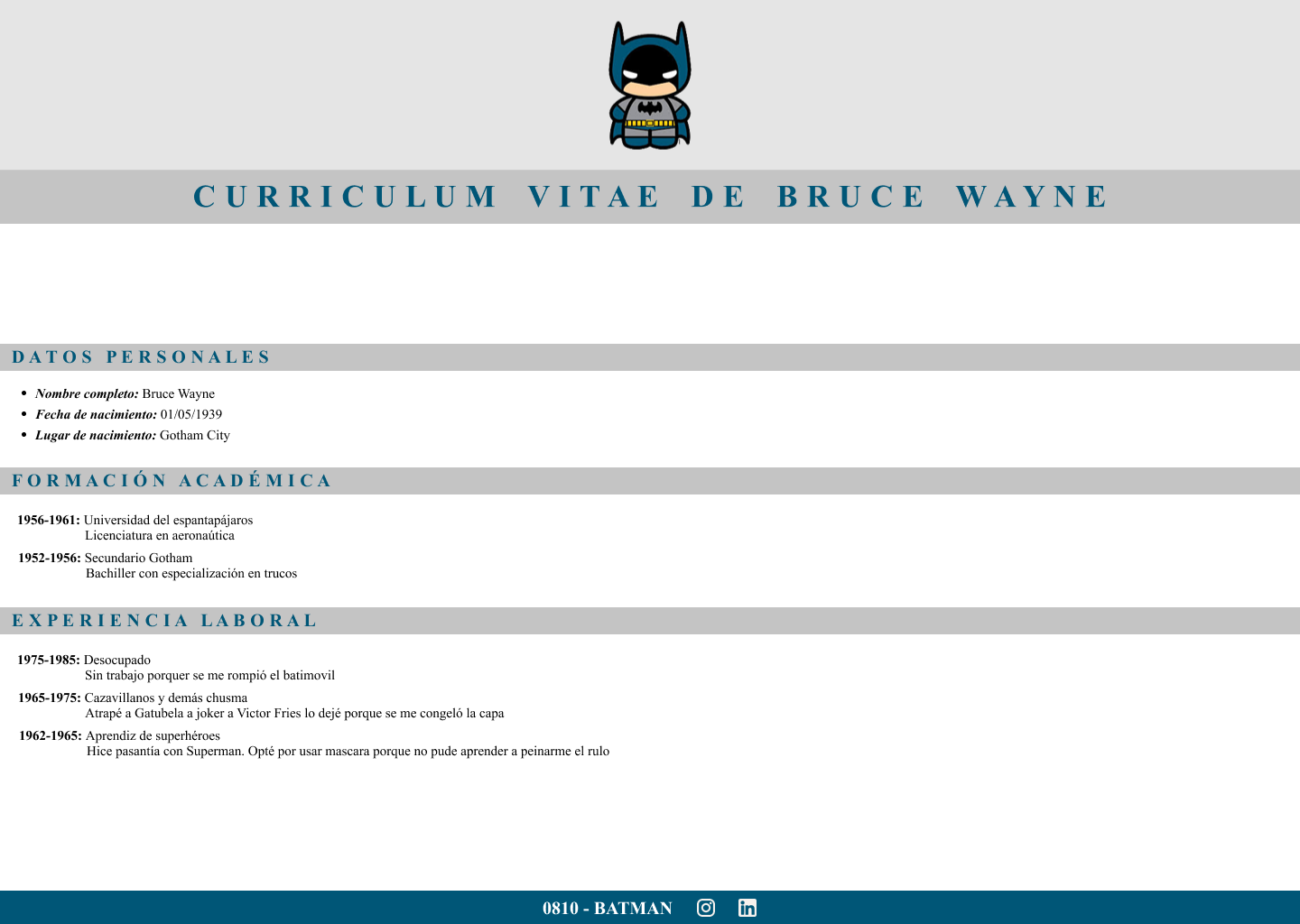 cv batman — Postimages