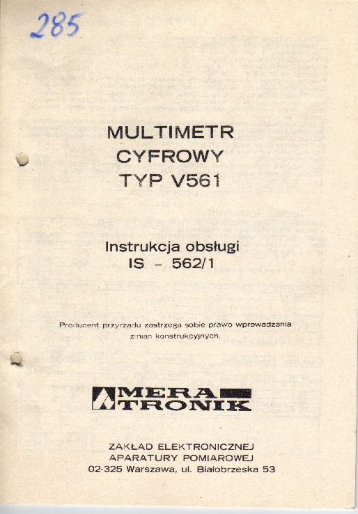 Instrukcje przyrządów elektronicznych - schemat, opis, obsługa, usterki ...