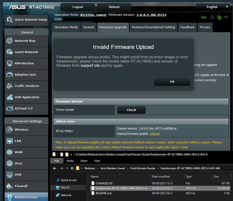 RT-AC1900U Firmware flashing failed - red wan light - cannot connect to router | LinksysInfo.org