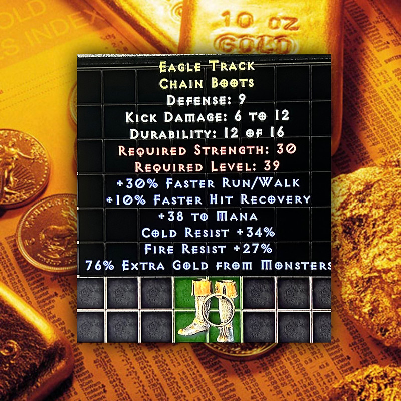 Gg 30/10/dual Res/38mana/76 Gold Find Boots - Topic - d2jsp