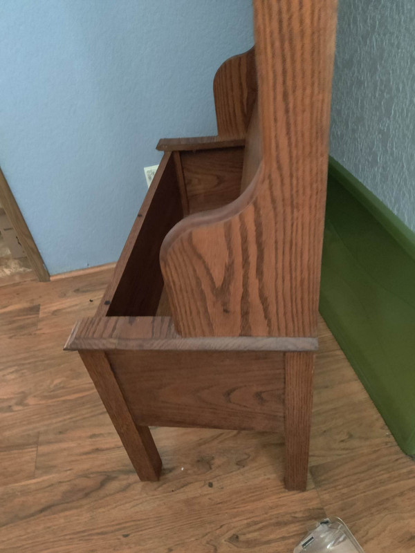 Handmade Hall Tree With Mirror And Bench Storage R whatsthisworth Handmade Hall Tree With Mirror And Bench Storage R whatsthisworth