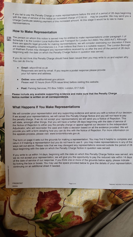 Waltham Forest PCN 52M Failing to comply with prohibition on certain ...