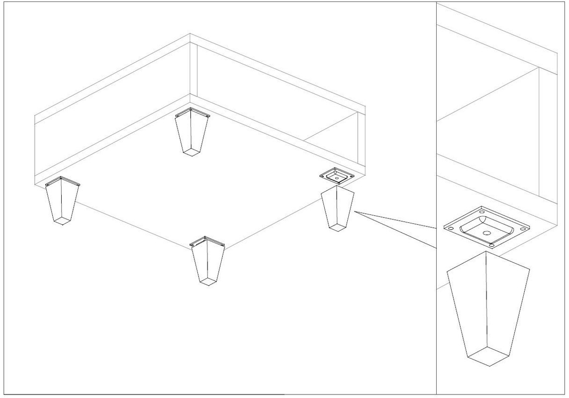 4x Wooden Tapered Furniture Legs For Sofa Chairs Stool Chest 2 Sizes 5 ...