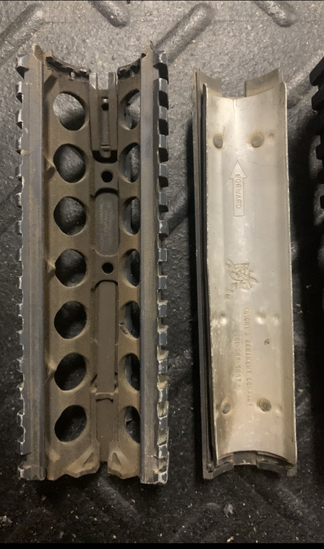 Multiple Salty and used KAC M4 RAS rail handguard sets (upper and lower ...