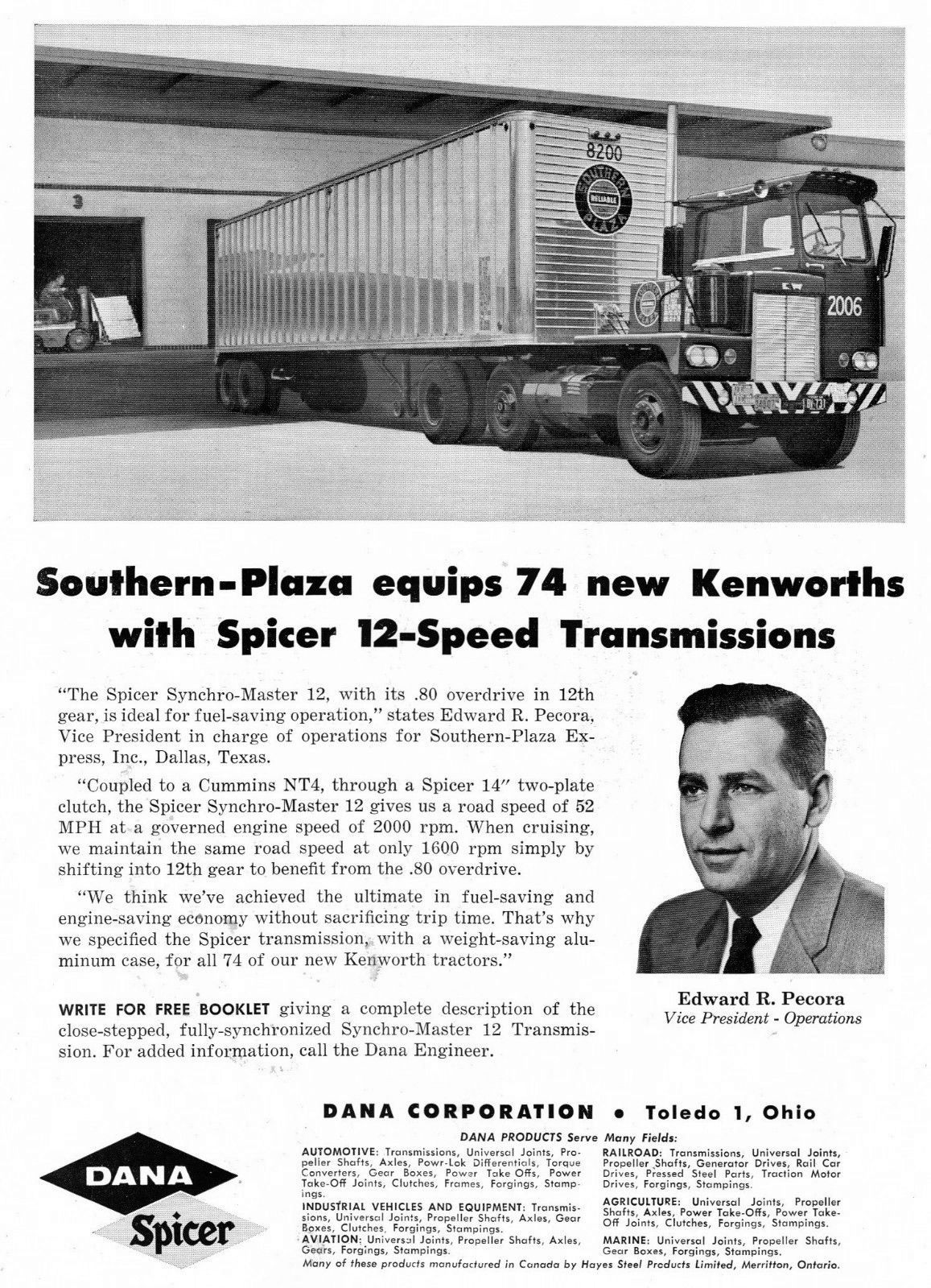 KW 59 CBE Cummins NT 4 Spicer Synchro Master 12 Southern Plaza Express ...