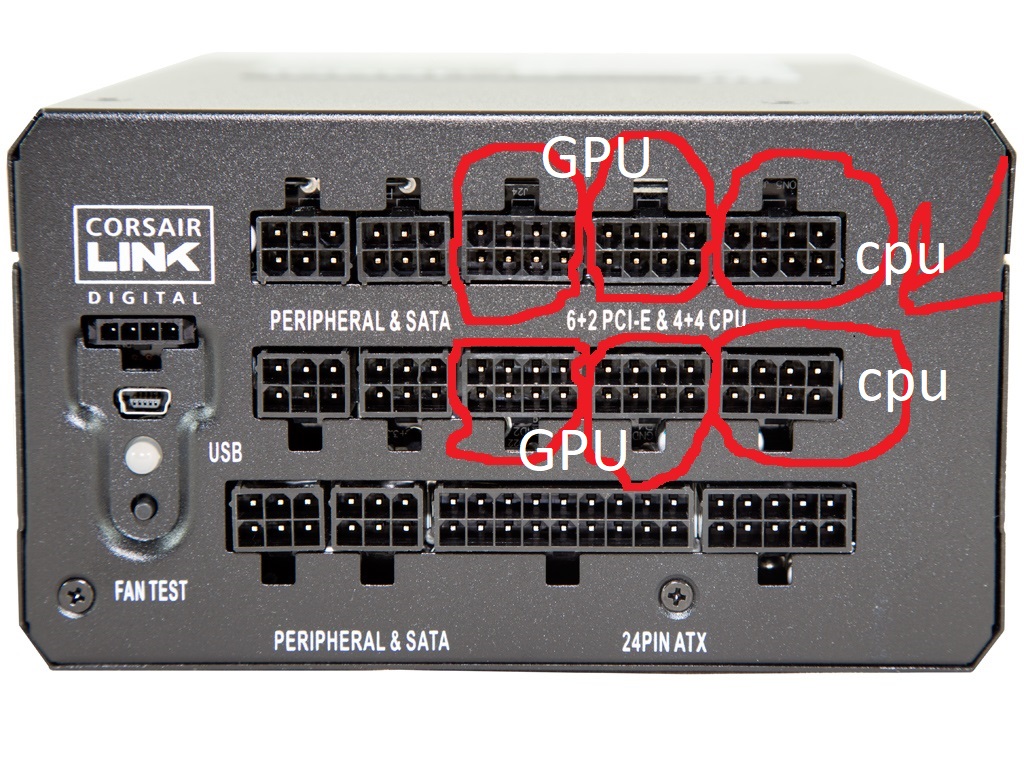 [SOLVED] - Where do i connect the Gpu & Cpu cables? Corsair RM1000i ...
