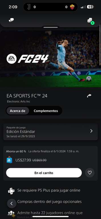 PlayStation Store: FC 24 Videojuego PS4 Digital