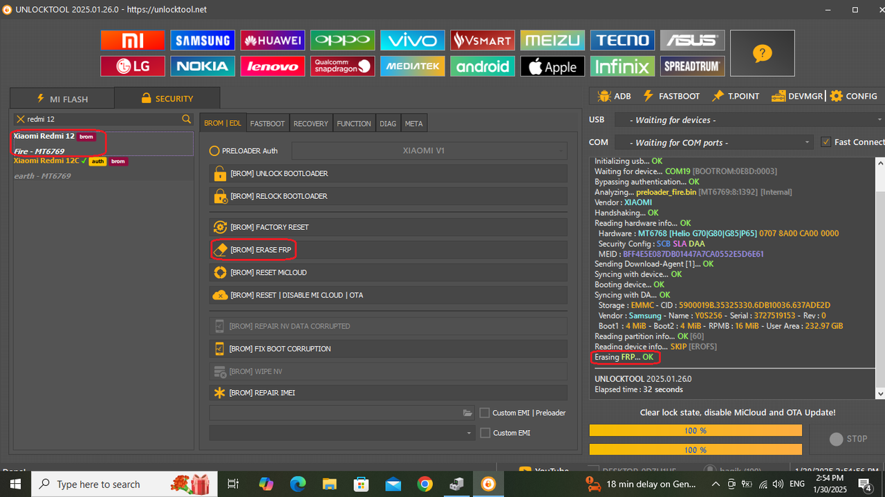 Redmi 12 frp remove no need TestPoint & Dissasembly done by Unlock Tool ...