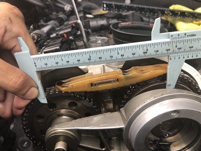 Results of measuring timing chain stretch via cam phaser adaptation ...