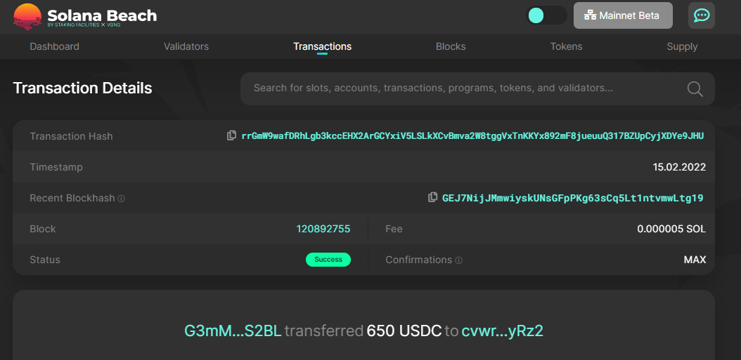 How do I search last withdrawl transaction on explorer. solana or ...