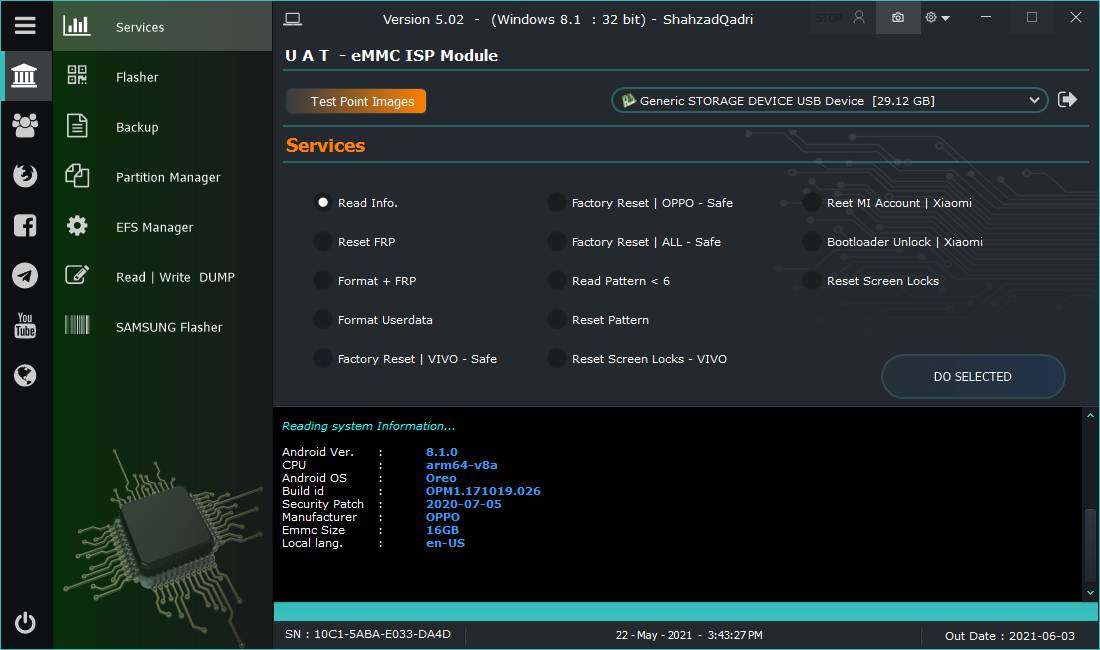 OPPO A3S CPH-1803 Screen Lock Reset Done Without DataLoss UAT EMMC ISP ...