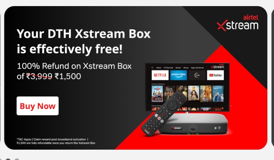 Airtel Xstream Box effectively free | DreamDTH Forums