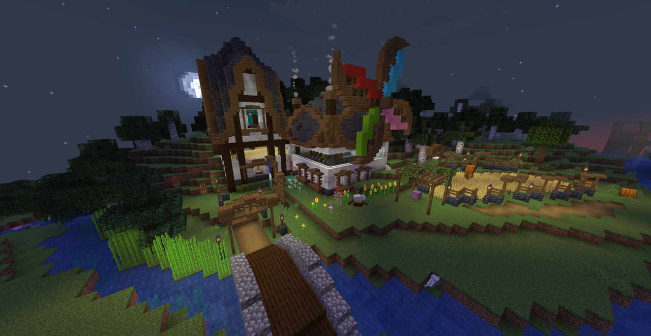 On my server. This was my starter base at spawn before and after ...