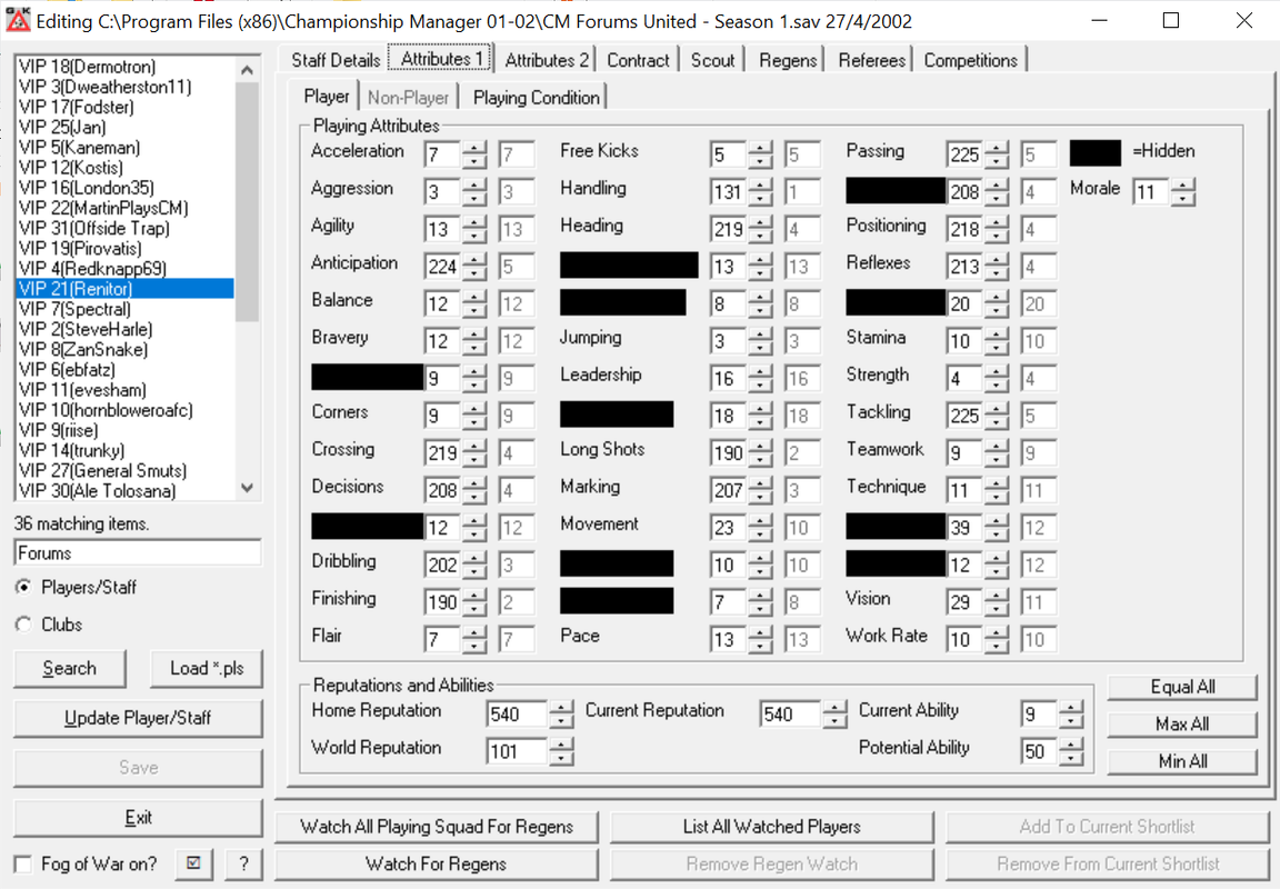 Renitor - Championship Manager 2001/2002 Forums