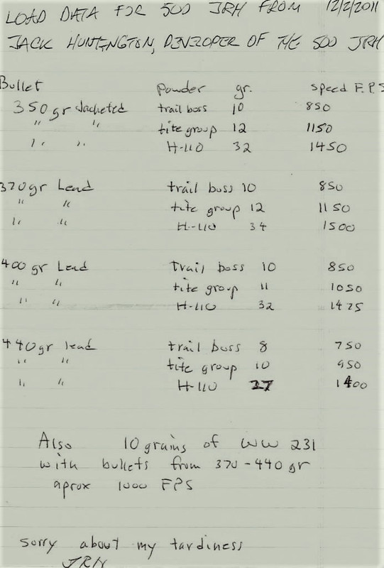 500 JRH Load Data | Single-Actions