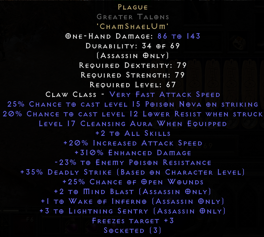 Greatertalon/greater Claw 3ls/2mb Bases - Topic - d2jsp