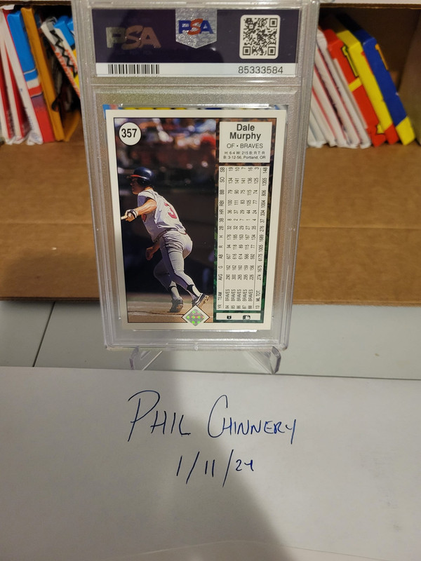 FS: 1989 Upper Deck Dale Murphy Reverse Negative PSA 9 - Blowout Cards ...