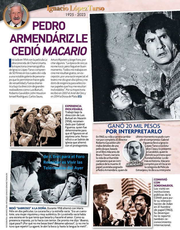 Y así despidió TV y Novelas a don Ignacio López Tarso - recordaresvivir