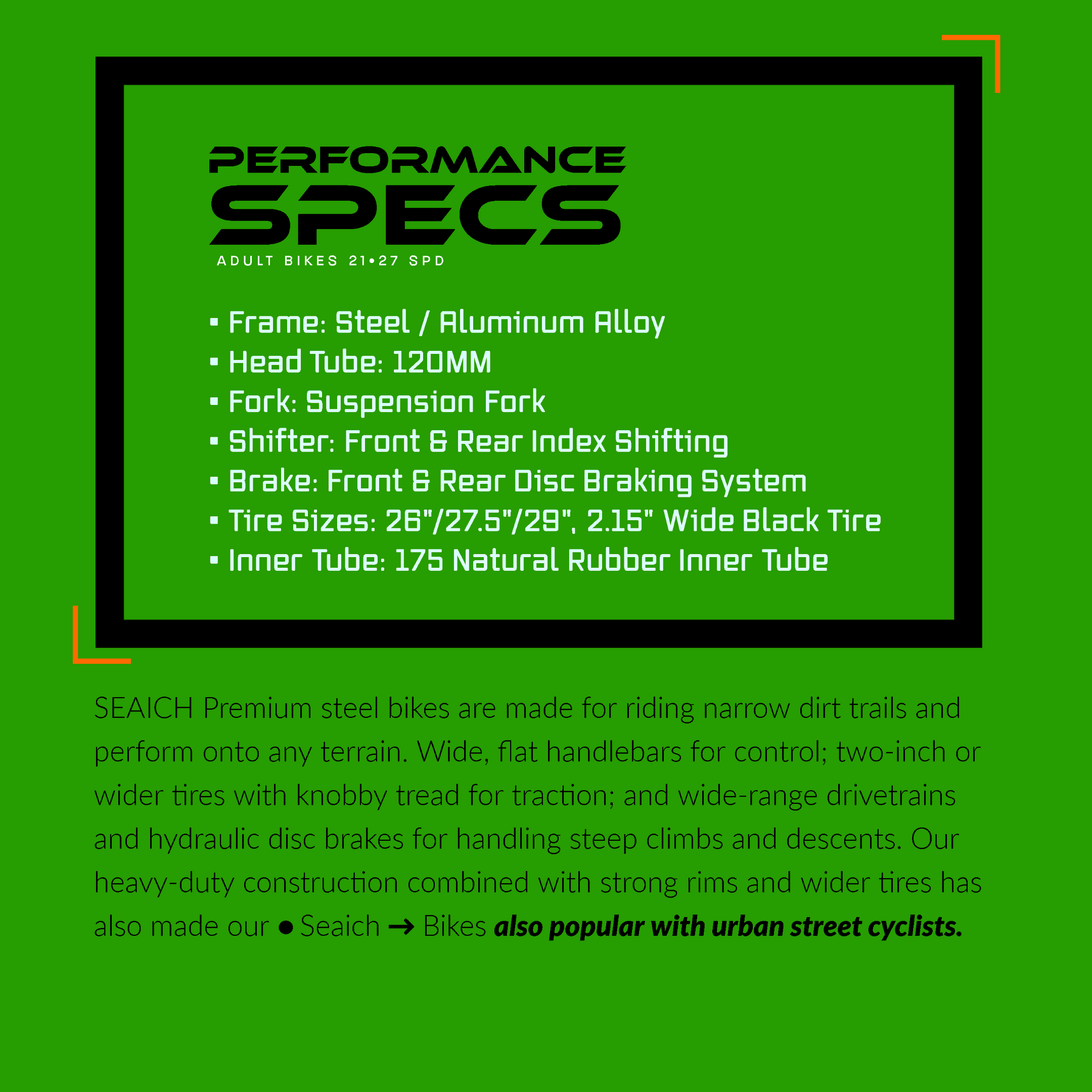 Adult Bike SPECS 21and27 speed Green — Postimages