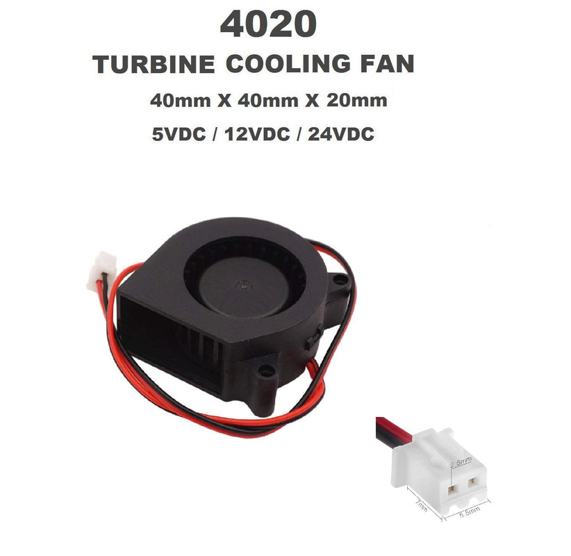 4020 TURBINE BLOWER 4cm COOLING FAN 40 X40 X 20mm 5V 12V 24V DC 3D ...