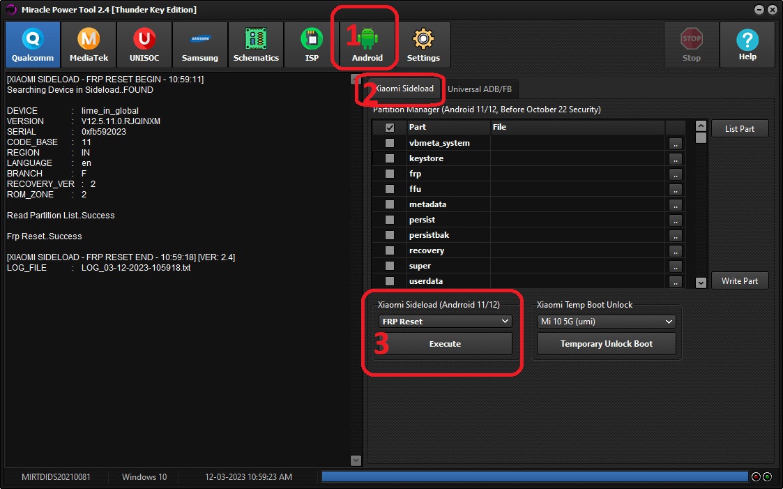 Redmi 9 Power Frp Remove Done By Miracle Power Tool 2.4 - GSM-Forum