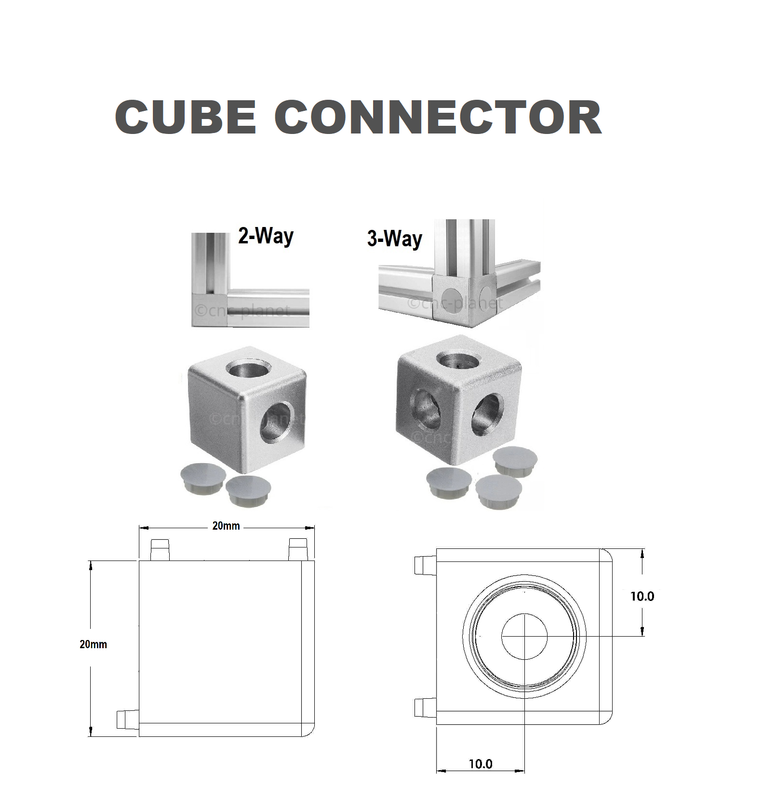 CUBE CONNECTOR 2 3 WAY CORNER JOINT Bracket V T Slot 2020 Aluminum ...