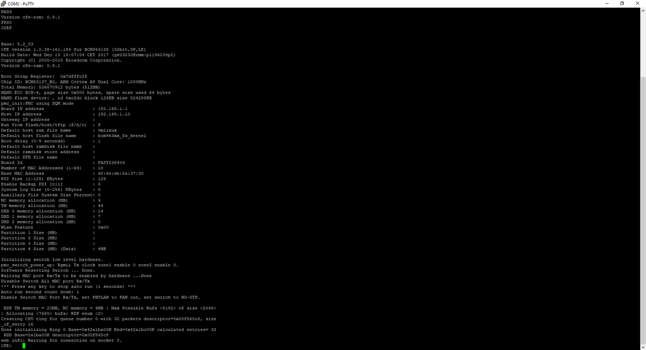 TalkTalk Sagemcom FAST 5364 build OpenWrt - For Developers - OpenWrt Forum