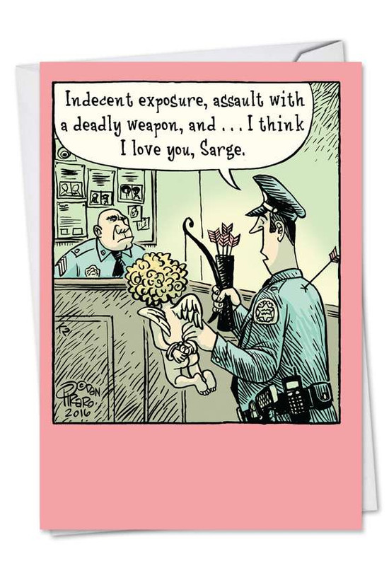 C3550vdg Police Love Humor Valentines Day Card Bizarro By Dan Piraro