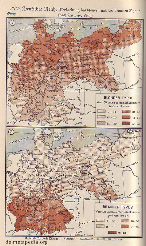 Map of German Light Eyes (very old)