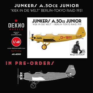 1/48 & 1/72 - Junkers A.50 Junior 3D printed kits by DEKNO models - released - The Rumourmonger ...