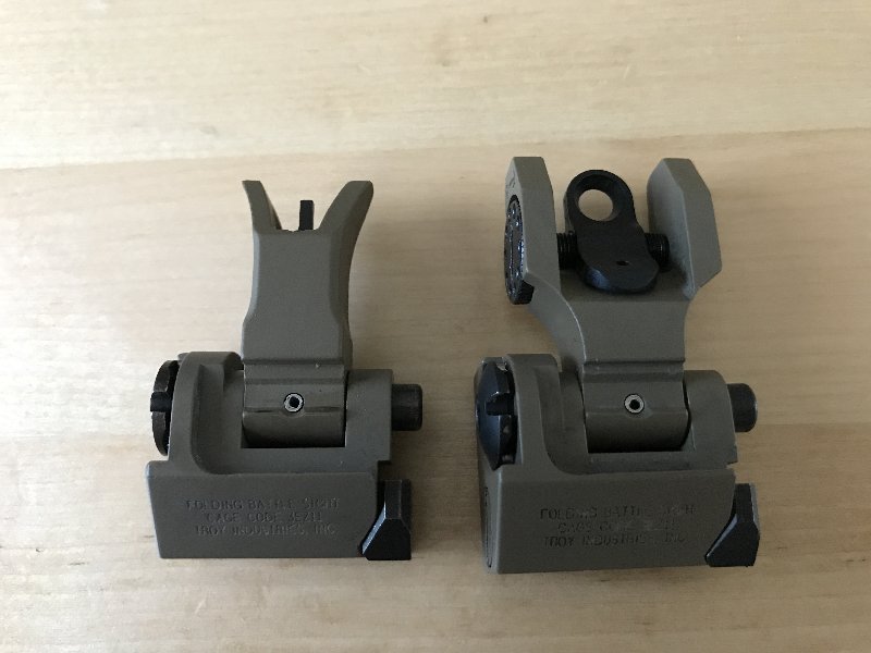 Troy Industries FDE AR-15 Folding Battle Sight Set (front and rear) $90 ...