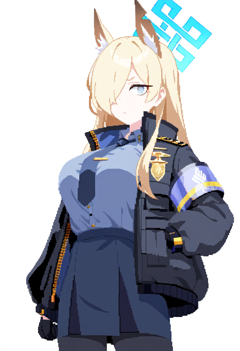 1girl, kanna (blue archive), {{{{pixel art}}}}, flat colors, best ...