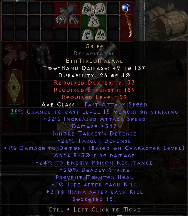 Grief Decapitator Axe (pic Inside) - Topic - d2jsp