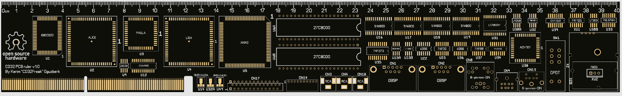 CD32 PCB ruler - English Amiga Board
