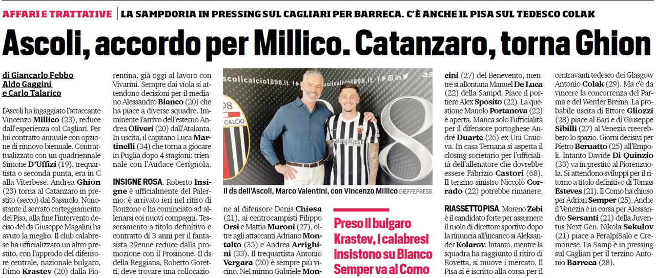 Solobari.it • 13/07/23 - Altre trattative di mercato Solobari.it • 13/07/23 - Altre trattative di mercato
