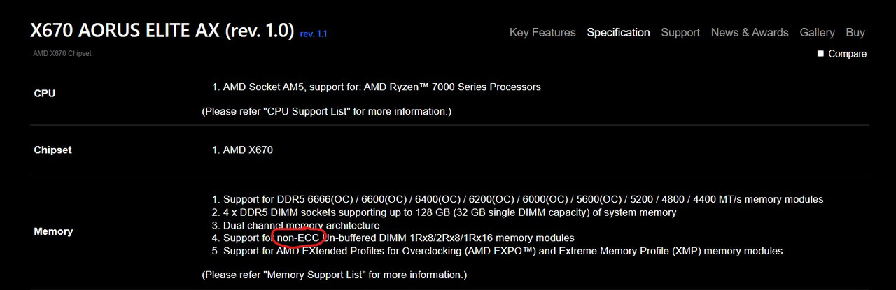 ECC DDR5 για X670 AORUS ELITE AX - Linux - Insomnia.gr