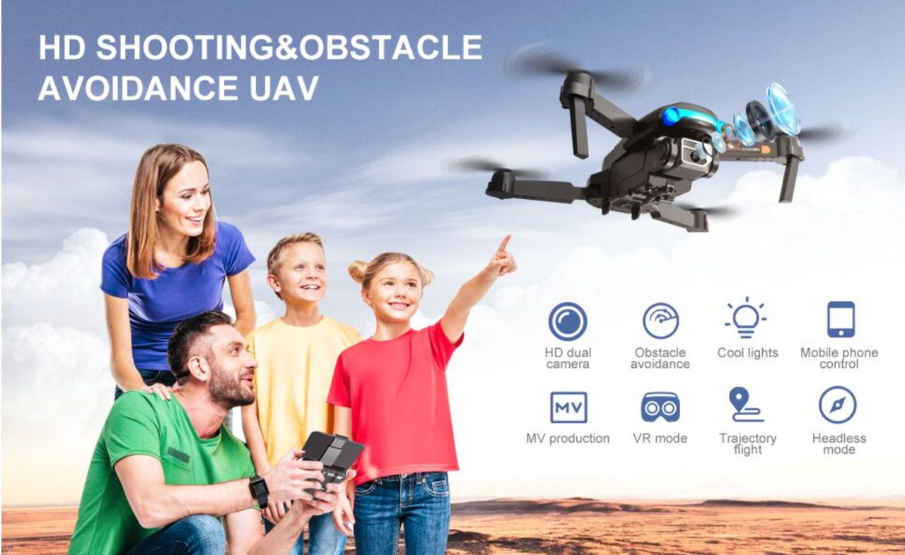 Mini Drona Pliabila cu 2 Camere Video FPV 1080P 4K HD ESL by Essential ...