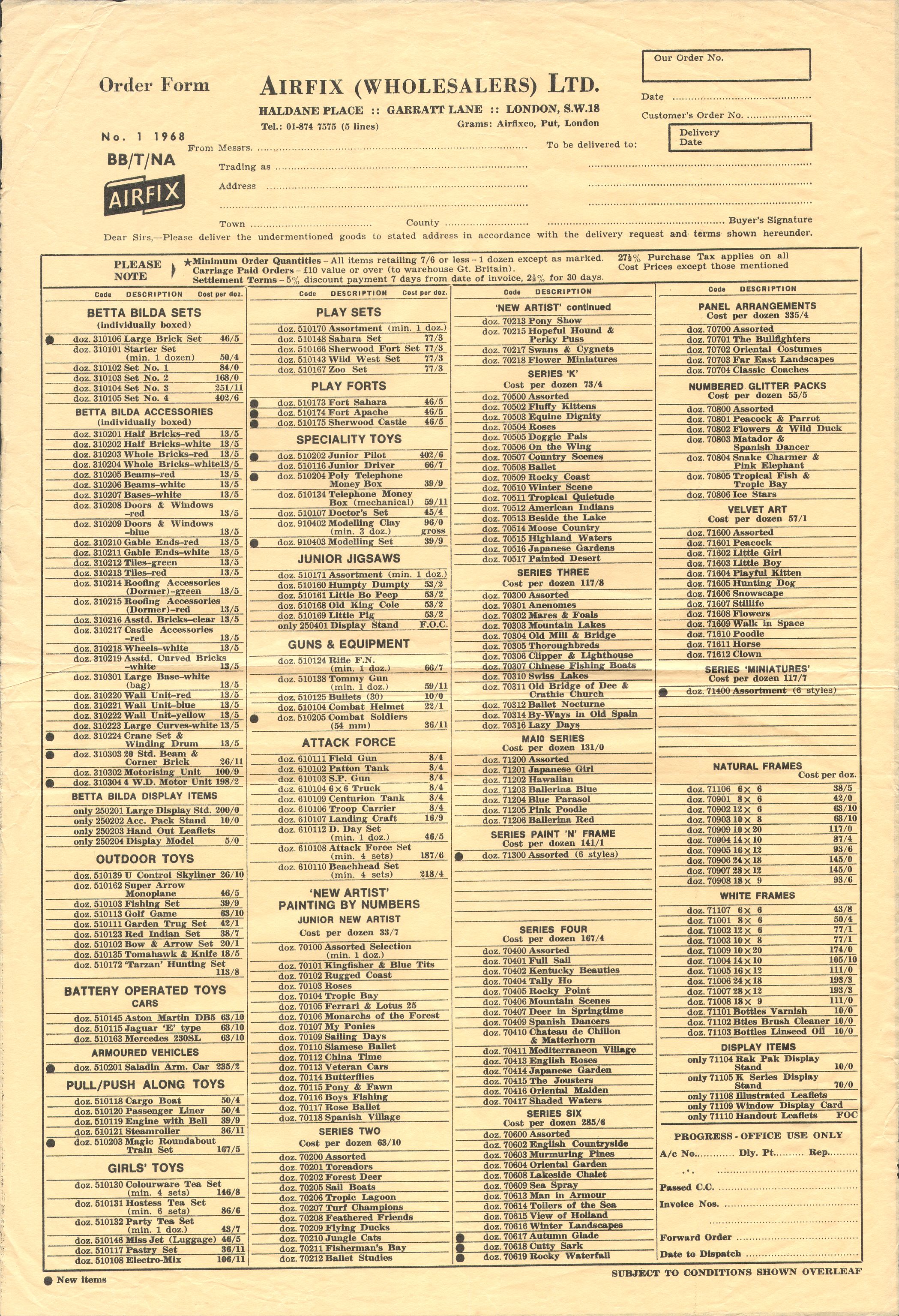 Order Form No 1 1968 — Postimages
