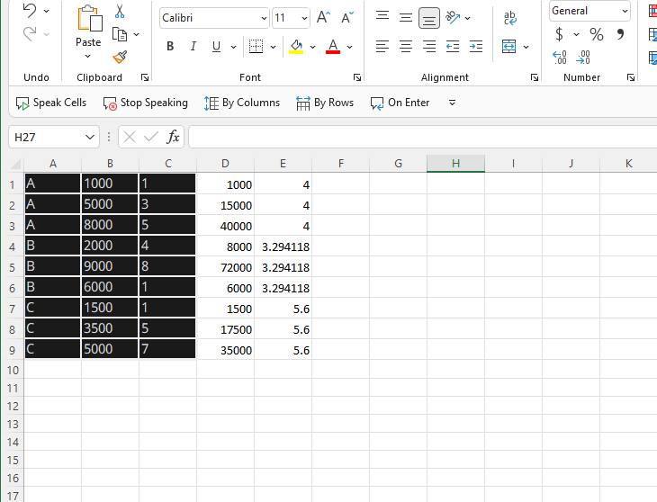 Automating getting a weighted average for each of a set of multiple ...