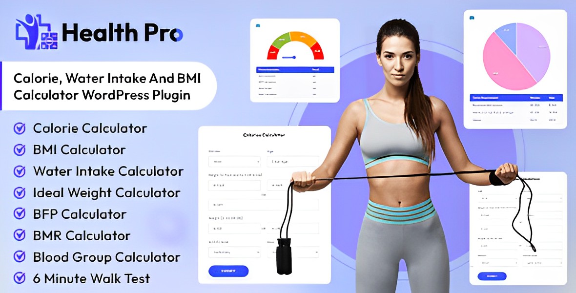 Health Pro - Calorie, Water Intake And BMI Calculator WordPress Plugin – Bliter GPL