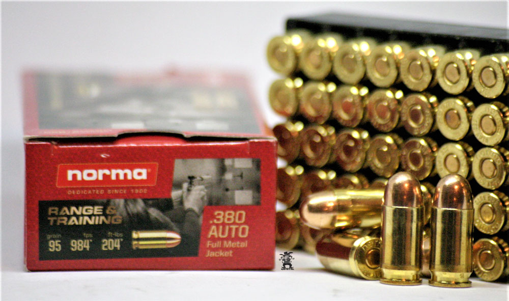 380 NORMA Auto FMJ 95 Grain 50 RDS 380 Brass Practice Ammo - Pistol ...