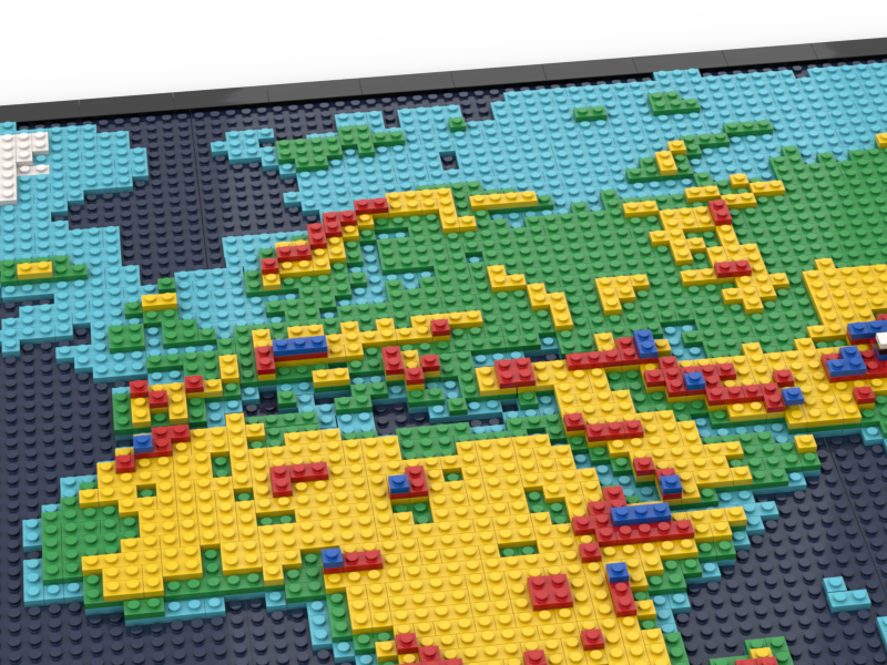 LEGO MOC World Map - Topographical by beneha | Rebrickable - Build with ...