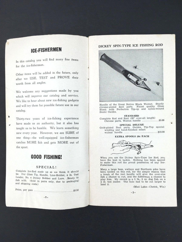 UNUSUAL 1961 Vintage Dickey Ice Fishing Catalog Rods 57 — Postimages