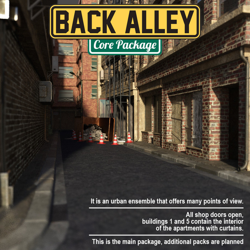 Back Alley Core Package For DS Iray 2025 - Free Daz 3D Models