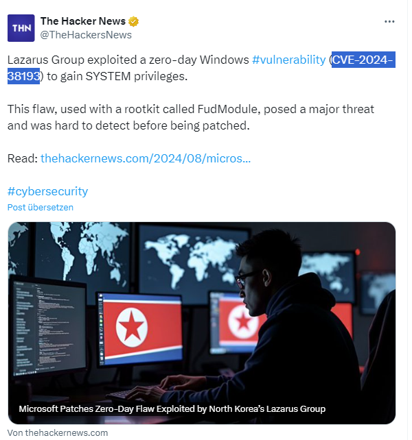 Windows: 0-day-Schwachstelle CVE-2024-38193 wurde durch Lazarus angegriffenBorns IT- und Windows ...