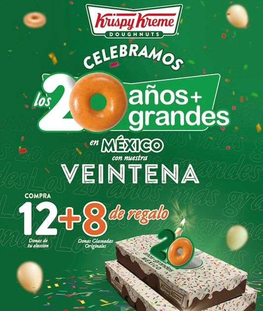 Krispy Kreme - 8 donas glaseadas GRATIS con la compra de una docena VÁLIDO SÁBADO 20 DE ENERO