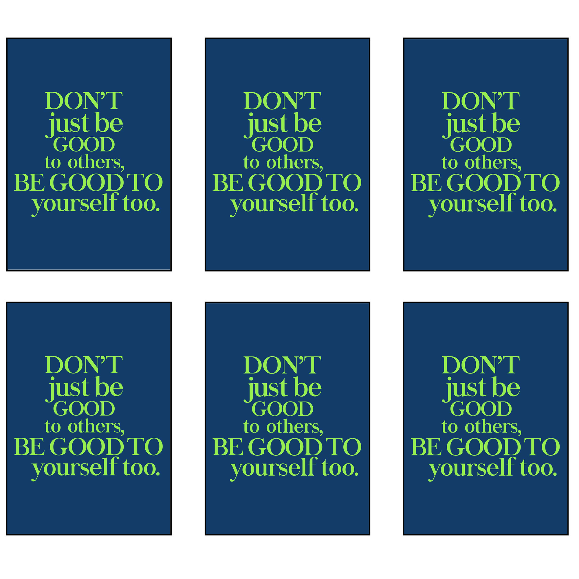 BE GOOD TO YOURSELF MOTIVATIONAL QUOTE POSTCARD — Postimages