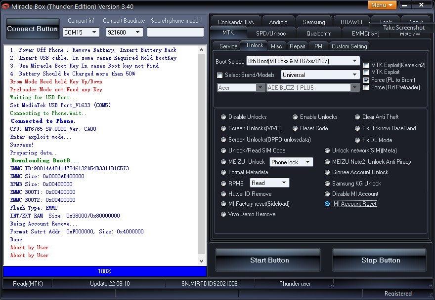 Mi Redmi 6A Mi Account Remove Done By Miracle Thunder 3.40 - GSM-Forum
