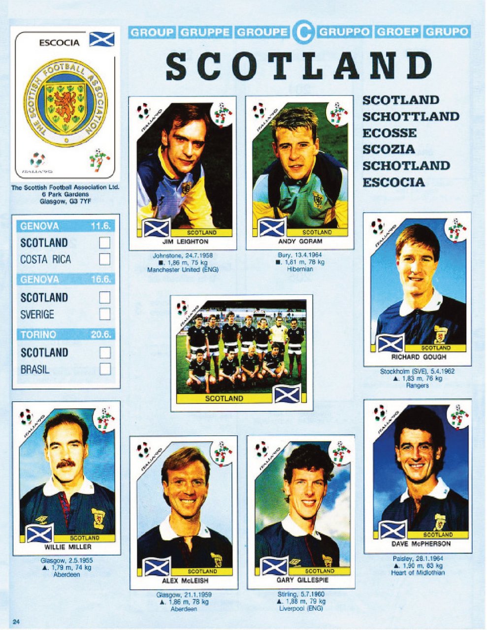 Album Panini Italia 1990 26 — Postimages