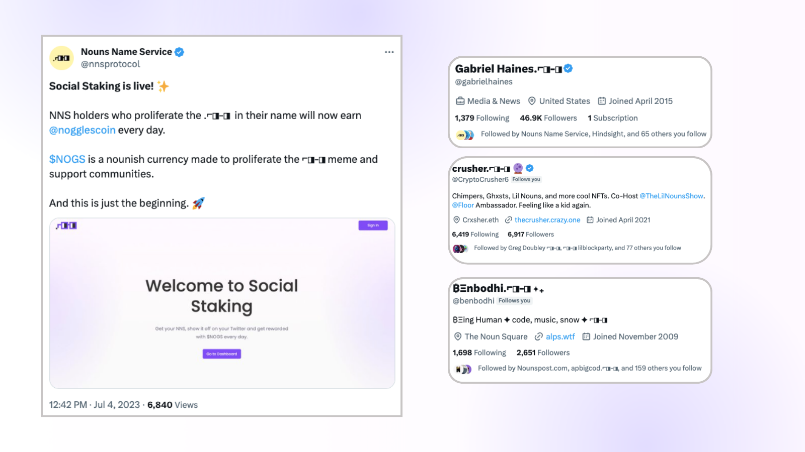 NNS social staking examples — Postimages